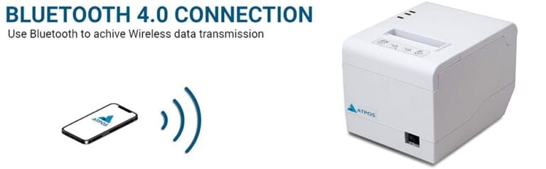 Atpos AT-402 80mm 3 Inch Thermal Receipt Printer (Bluetooth + USB ...
