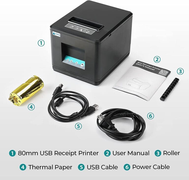 Atpos AT-301 80mm (3 Inch) Thermal Receipt Printer | USB/Bluetooth ...